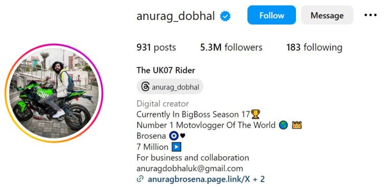 Anurag Dobhal (Babu Bhaiya UK 07 Rider) Wiki, Age, Wife, Family, Height ...