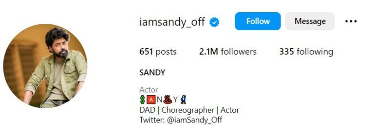 Who Is Sandy Master? Wiki, Biography, Age, Wife, Family, Height, Caste ...