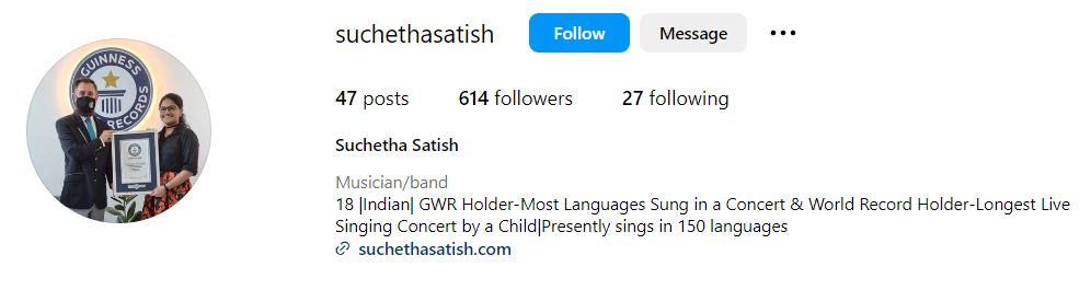 Who Is Suchetha Satish? Wiki, Age, Parents, Boyfriend, World Record ...