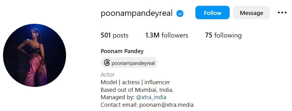 Who Was Poonam Pandey? BIO, Husband, Boyfriend, Age, Parents, Net Worth ...